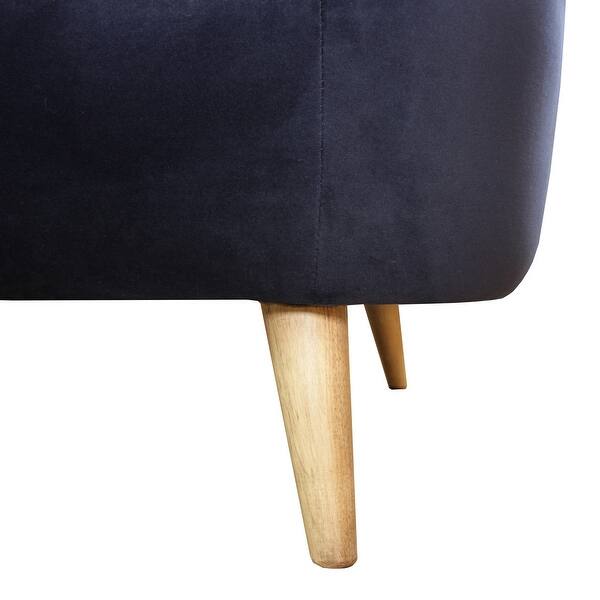 Midnight Blue Upholstered by Hand Sofa Solid Wood Legs Metal Plates ...