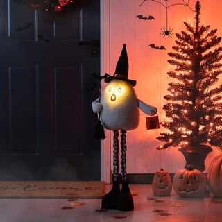 Glitzhome 38"H Lighted Halloween Fabric Standing Ghost Decor w ...