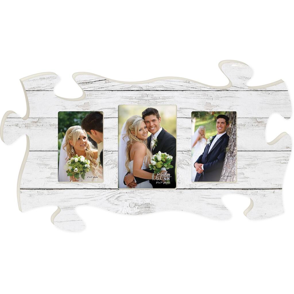 White Wood Puzzle Piece Frame - Overstock - 32206781