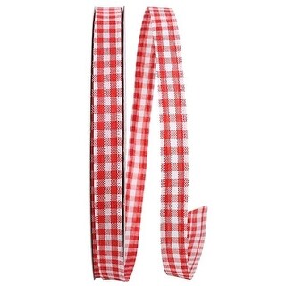 Red And White Gingham Wired Ribbon - Bed Bath & Beyond - 36880163