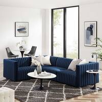 Conjure Channel Tufted Performance Velvet 4-Piece Sectional - Bed Bath ...