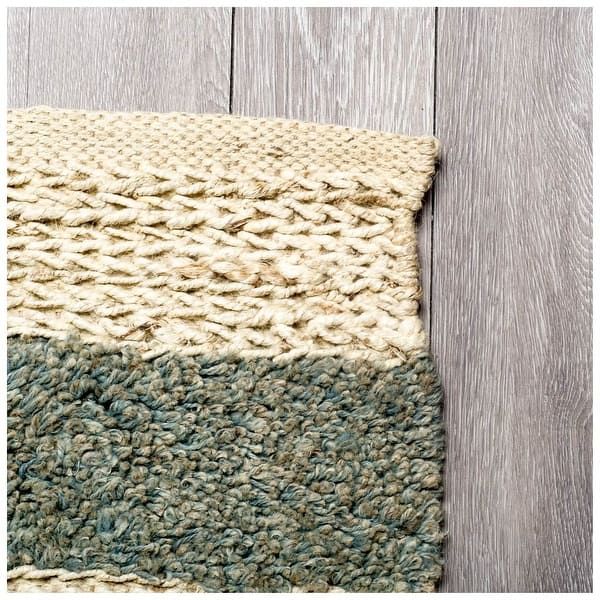 Dolman 8 x 10 Multi-Colored Jute Hand Woven Rug - 118.9L x 94.9W x 0.2H ...