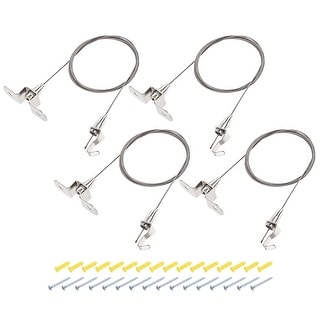 Picture Hanging Wire Kit, 4Set 2M Load 66 lbs, with Screws - Silver ...