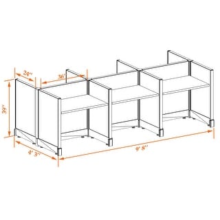 Small Office Cubicles 39H 4pack Cluster Unpowered - Bed Bath & Beyond ...