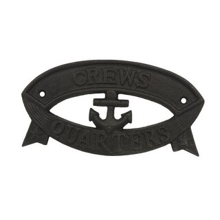 Rustic Black Cast Iron Crews Quarters Sign - 8" - Bed Bath & Beyond ...