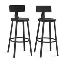 Set of 2 Contemporary Round High Bar Stools - 30" Height, Perfect for ...