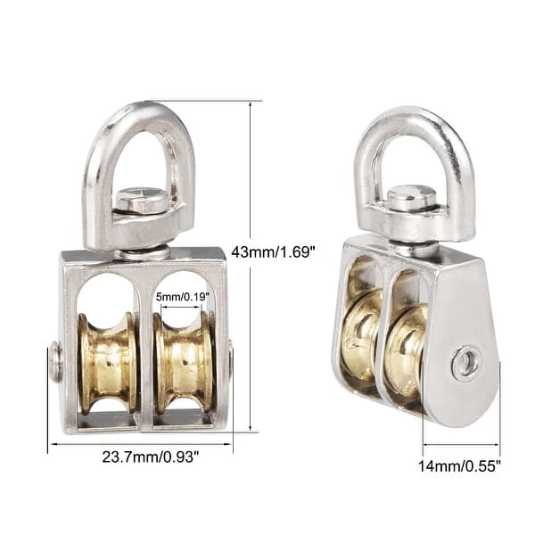 Lifting Crane Swivel Hook Pulley Block Hanging Wire Towing Double Wheel ...