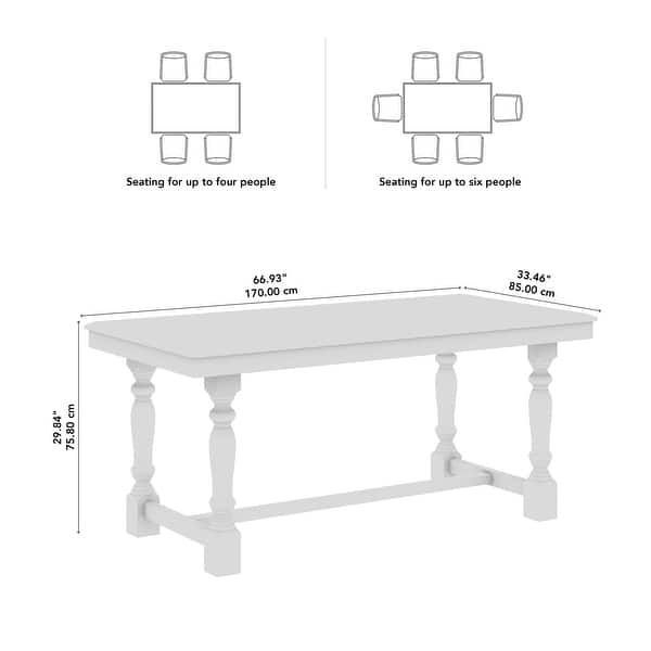 Bush Home Sterling 67W Squire Trestle Dining Table - Bed Bath & Beyond ...