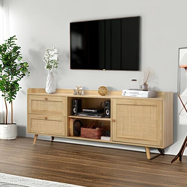 Mid Century Modern Entertainment Center TV Stand Large Media TV Console ...