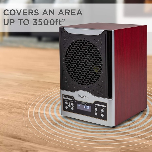 Ivation 5 in 1 HEPA Air Purifier Ozone Generator w Digital Display Timer and Remote Brown