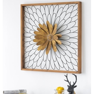 30"x30" Metal Floral Wall Decor, Home Decor for Living Room, Office ...