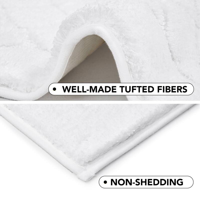 Deconovo Diamond Tufted Bathroom Rug Set, Non-Slip TPR Backing ...