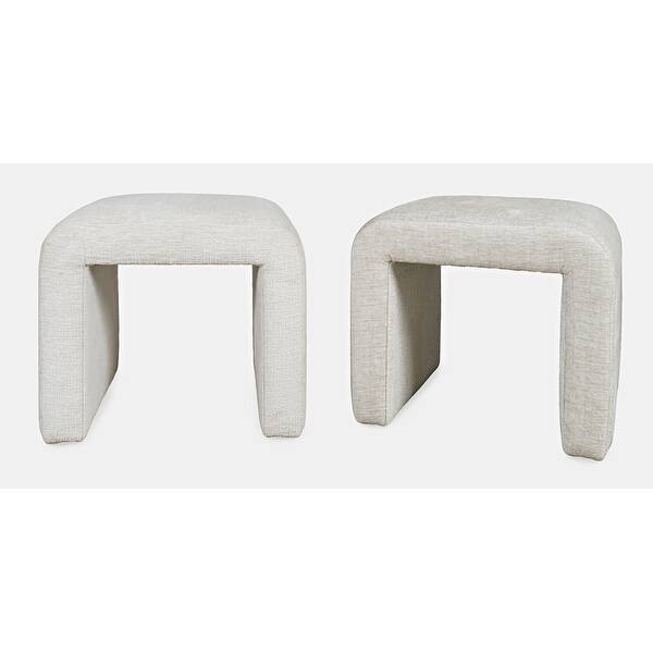 Sophia Luxury Curved Upholstered Jacquard Petite Ottoman Bench - (Set ...