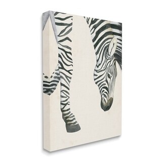 Stupell Zebra Grazing Striped Safari Animal Hoof Detail Canvas Wall Art ...