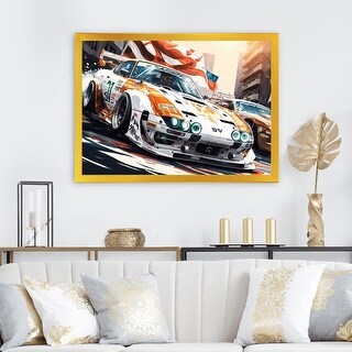 Designart "Tokyo Japan Driving Car VI" Modern Framed Art Print - Bed ...