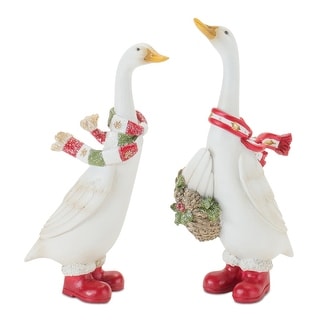 Holiday Goose Figurine with Scarf Accent (Set of 4) - Bed Bath & Beyond ...