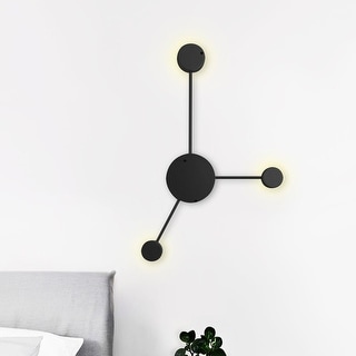 Modern Ultra-thin Black Sputnik LED Wall Light - 3000K Warm Lighting ...