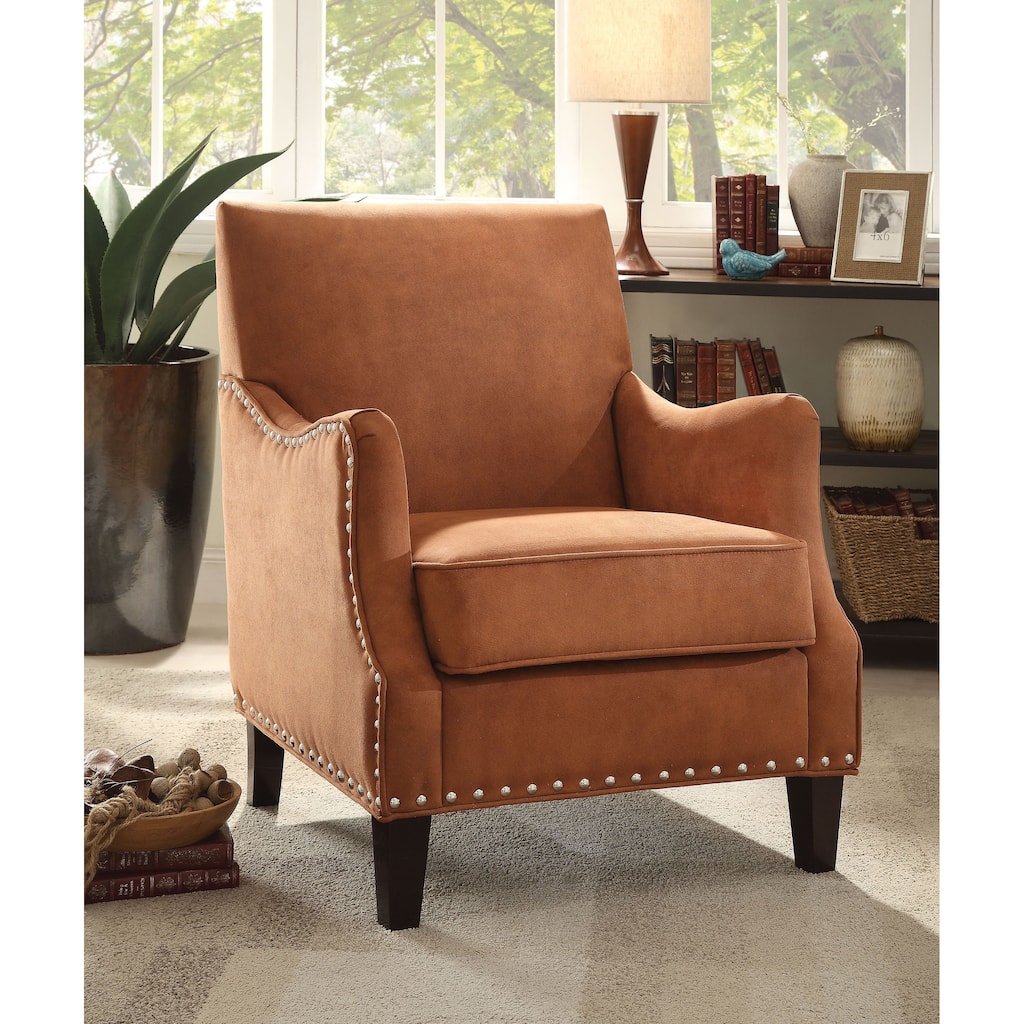 ACME Sinai Recessed Arm Accent Chair in Orange - Overstock - 12026525