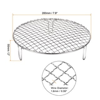 Round Cooking Rack 7.9" Stainless Steel Cross Wire Barbecue Grill W ...