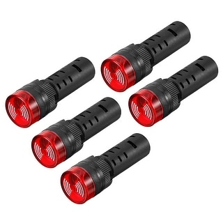 5pcs AC/DC 24V Pilot Light Indicator Flashing Alarm w Buzzer, Red LED ...
