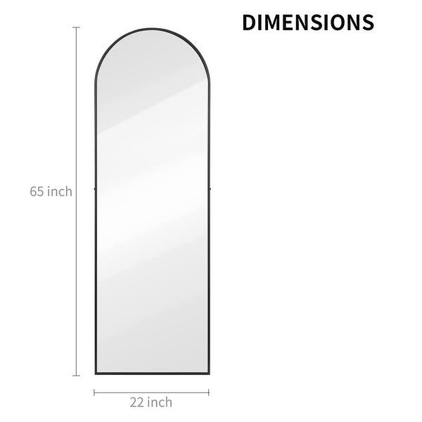 22 in. W x 65 in. H Large Arched-Top Framed Freestanding Full Length ...