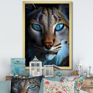 Designart "Portrait Of Beautiful Lynx With Blue Eyes" Other Plants ...