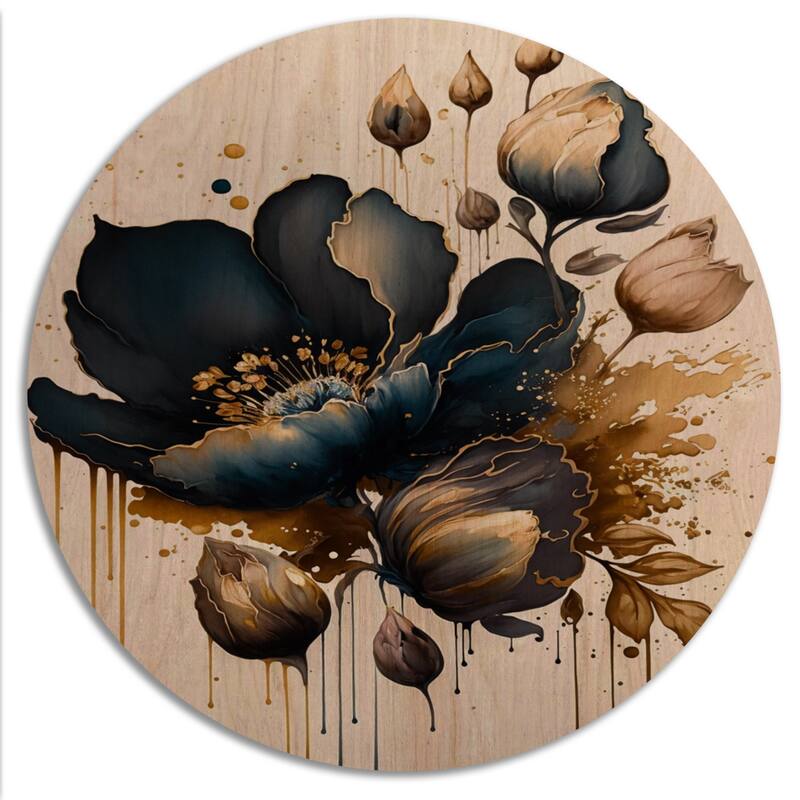 Designart "Blue And Gold Crocus Bunch IV" Traditional Wood Wall Art ...