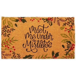 Coco Coir Christmas Door Mat, Meet Me Under The Mistletoe (30 x 17 in ...