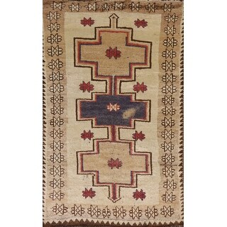Geometric Gabbeh Persian Vintage Area Rug Handmade Wool Carpet - 3'10 ...