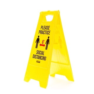 Please Practice Social Distancing Sign - 24" x 11.75" x 1.25" - Bed ...