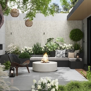 Lucenza 12x12 in. Matte Recycled Glass Petal Mosaic Wall and Floor Tile ...