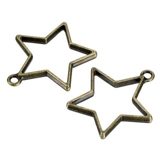 10Pcs Resin Pendants Frames Star Shape Alloy Hollow Charms for DIY ...