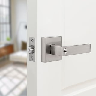 Front Door Handle with Lock and Key, Heavy Duty Entry Door Lockset ...