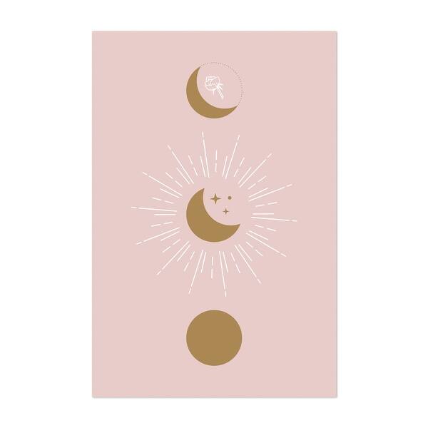 Blush Moon Phases Illustrations Bohemian Boho Cosmic Art Print/Poster ...
