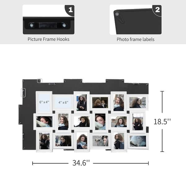 HELLO LAURA 18 Opening 4x6 Large Collage Picture Frame for Wall Decor ...
