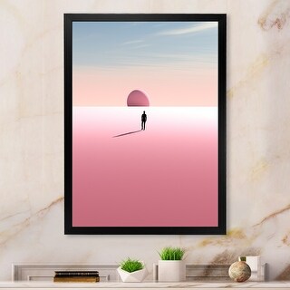Designart "Pink Minimalism Solutide Expression" Minimalism Framed Wall ...