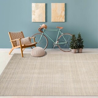 Beige Hand Woven Textured Oriental Area Rug Multi Sizes Wool - Bed Bath ...