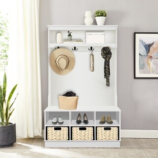 Hall Tree with Baskets and 4 Hooks for Entryway, Hallway - Bed Bath ...