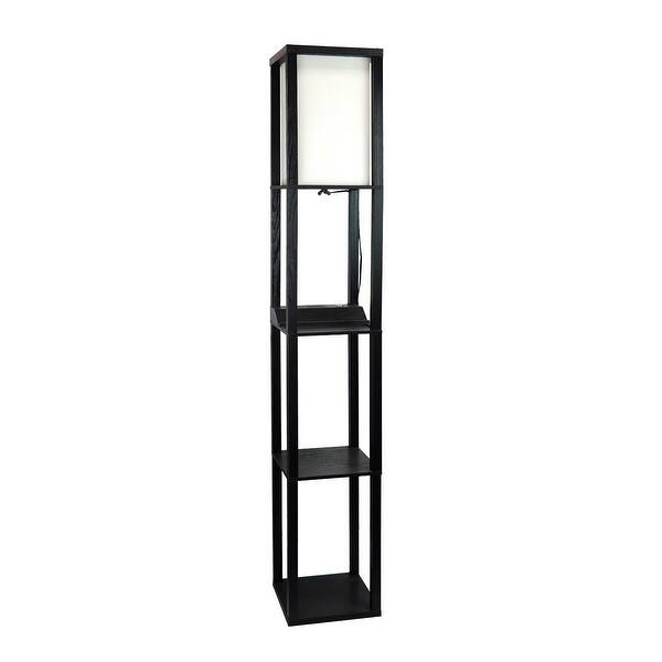 63'' Column Floor Lamp with USB Port and Wireless Charger - Black - Bed ...
