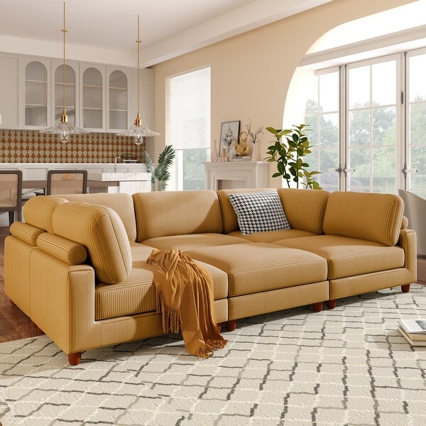 163 Modular Sectional Sofa with Ottoman L Shaped Corner Sectional 6 Seater Bed Bath Beyond 40777094