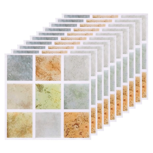 10 Sheets Peel and Stick Tiles Backsplash, 3.94"x3.94"x0.02" Orange ...