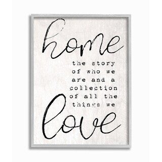 Stupell Home and Love - Story of Who We Are Gray Framed Art, 11 x 14, Design By Artist Daphne ...
