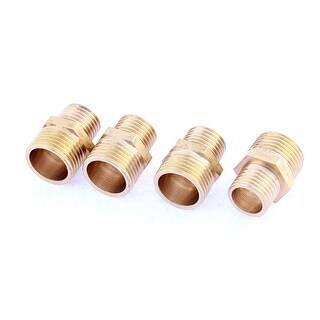 Pipe Fitting Male Brass Hex Reducing Nipple 1/4 x 3/8 BSP 4Pcs - Gold ...