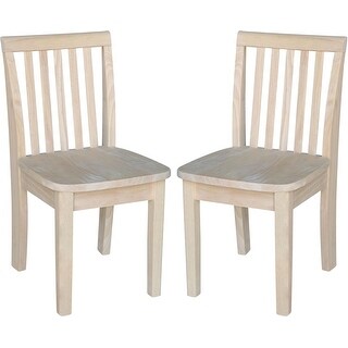 Pair of Unfinished Mission Style Juvenile Chairs in Solid Parawood ...