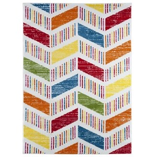 Colorful Herringbone Pattern Area Rug - Bed Bath & Beyond - 34737107