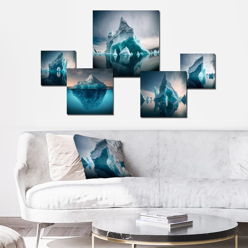 Designart "North Atlantic Blue And White Iceberg II" Coastal Metal Wall ...