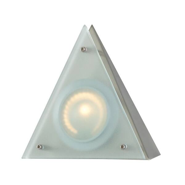 Zee-Puk Wedge w/lamp. Frosted lens / Stainless Steel finish/Triangle ...