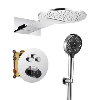 CASAINC Dual Heads 12 Inch Ceiling Mounted Square Shower Head Shower ...