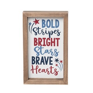 Bold Stripes Bright Stars Brave Hearts Fourth of July Shelf Block - Bed ...