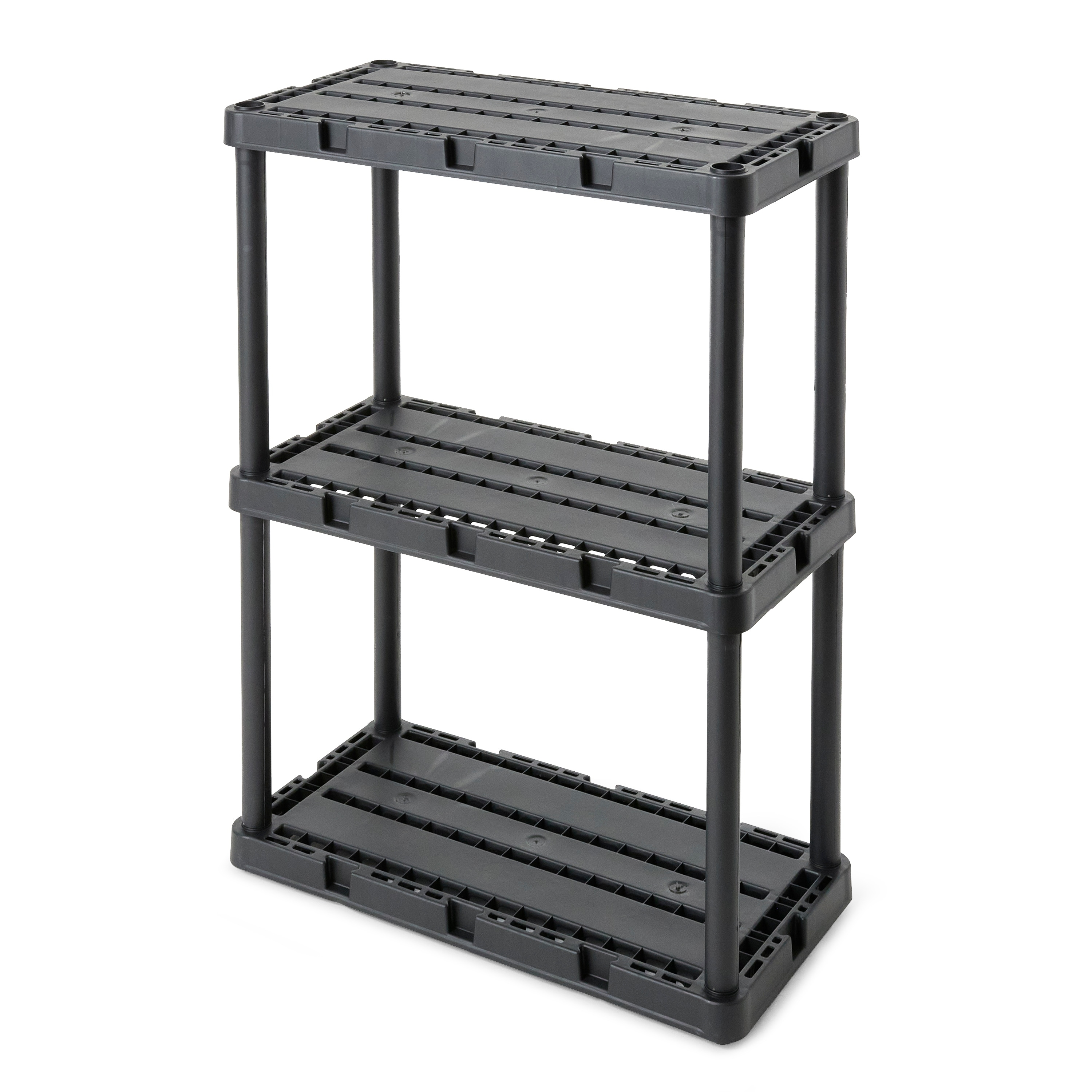 Gracious Living 3 Shelf Knect A Shelf Solid Light Duty Storage Unit Black 24 x 12 x 33 inches Bed Bath Beyond 35026943